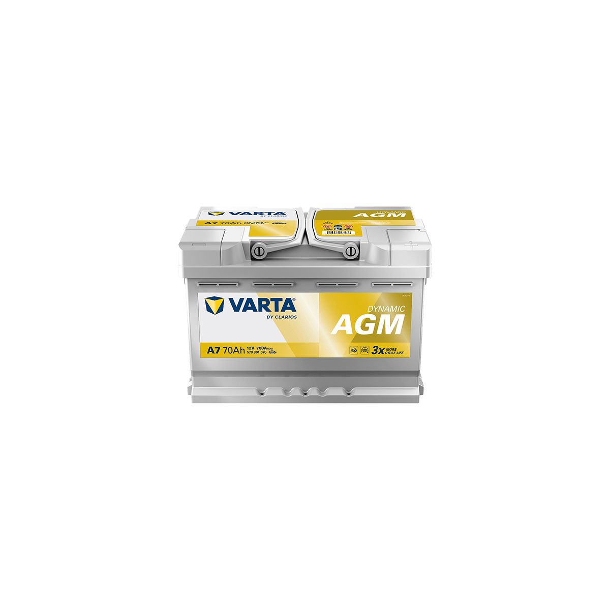 BATTERIE AUTO VARTA A7 SILVER DYNAMIC AGM XEV 12V 70AH 760A - Batteries ...