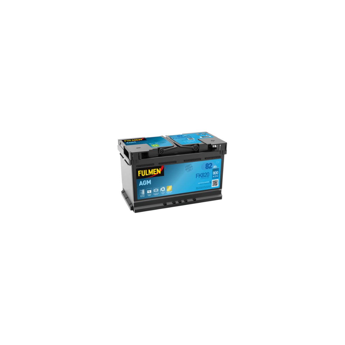 BATTERIE FULMEN START STOP AGM FK820 12V 82AH 800A - Batteries Auto ...