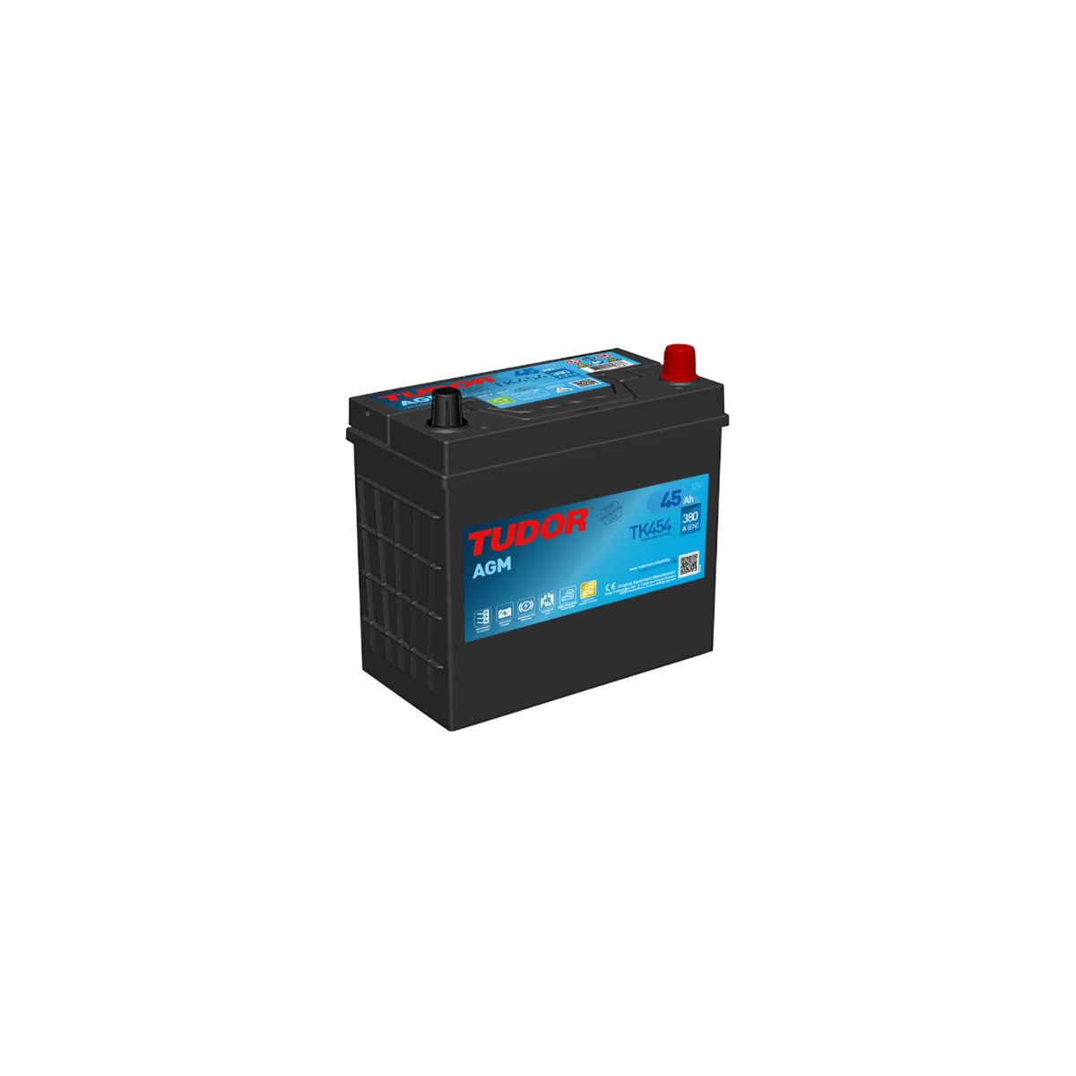 Batterie Start-stop AGM TUDOR TK454 12V 45Ah 380A - Batteries Auto ...