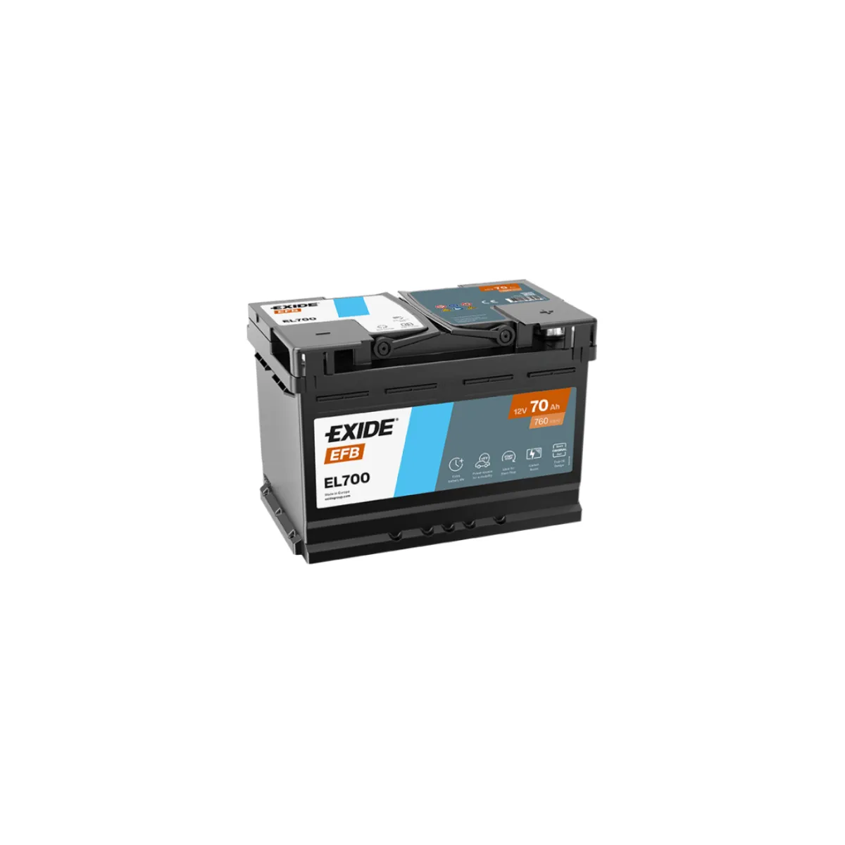 BATTERIE EFB EXIDE EL700 12V 70AH 760A - Batteries Auto, Voitures, 4x4 ...