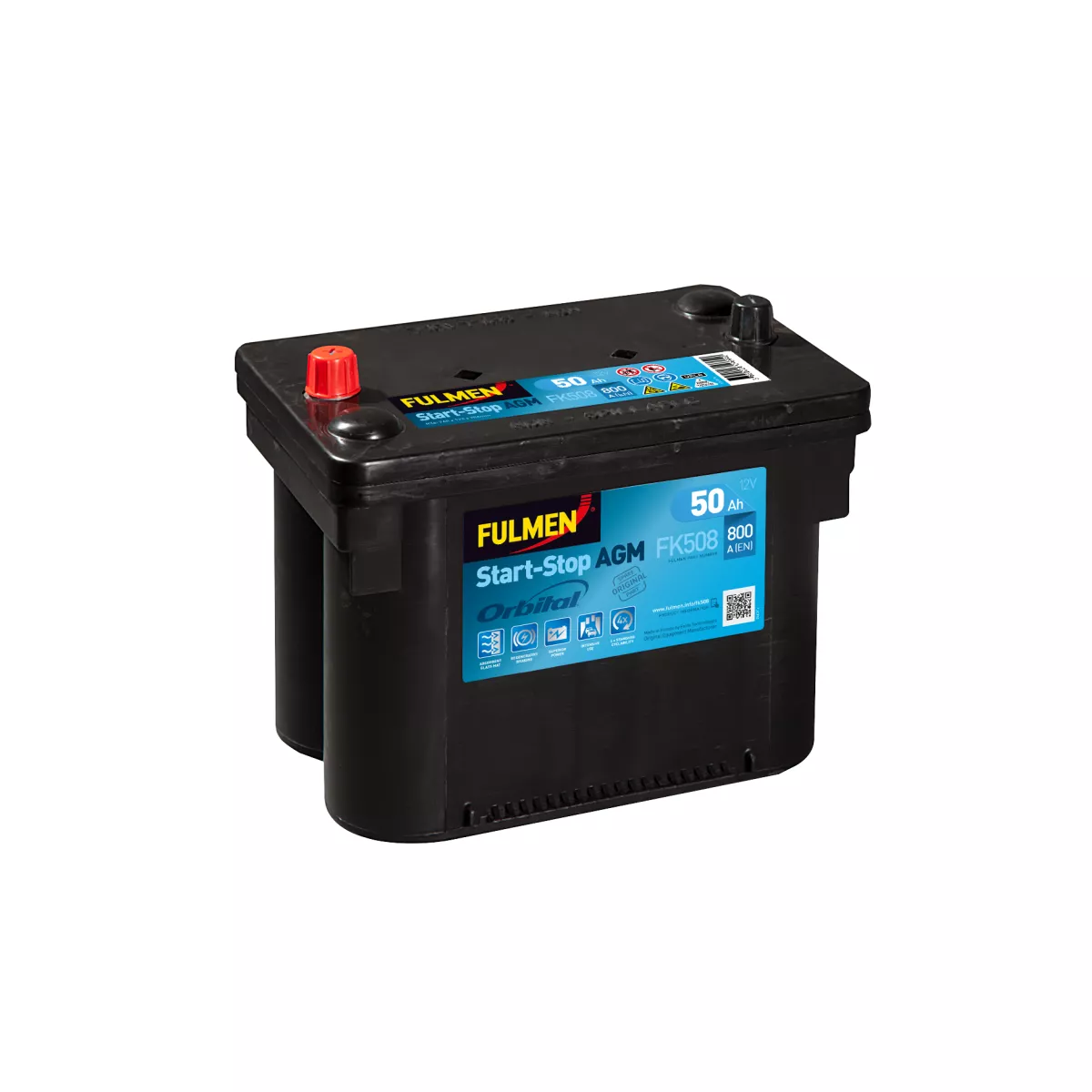 BATTERIE FULMEN START STOP AGM FK508 12V 50AH 800A - Batteries Auto ...