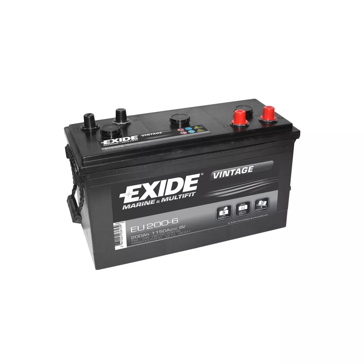BATTERIE EXIDE VINTAGE 6V 200Ah 1150A(EN) M06 - Batteries Tracteurs ...