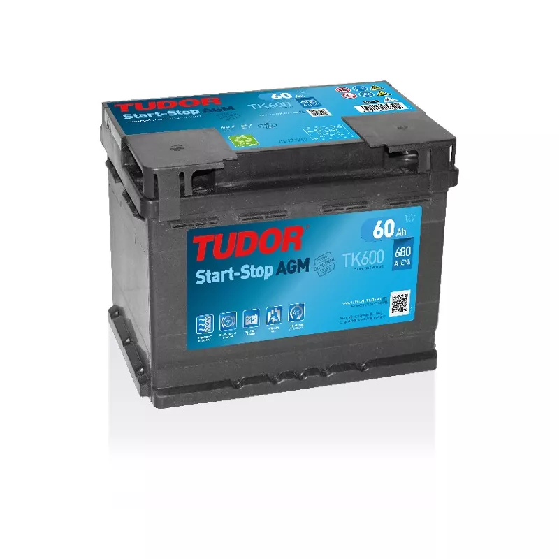 Batterie Start-stop AGM TUDOR TK600 12V 60Ah 680A - Batteries Auto ...