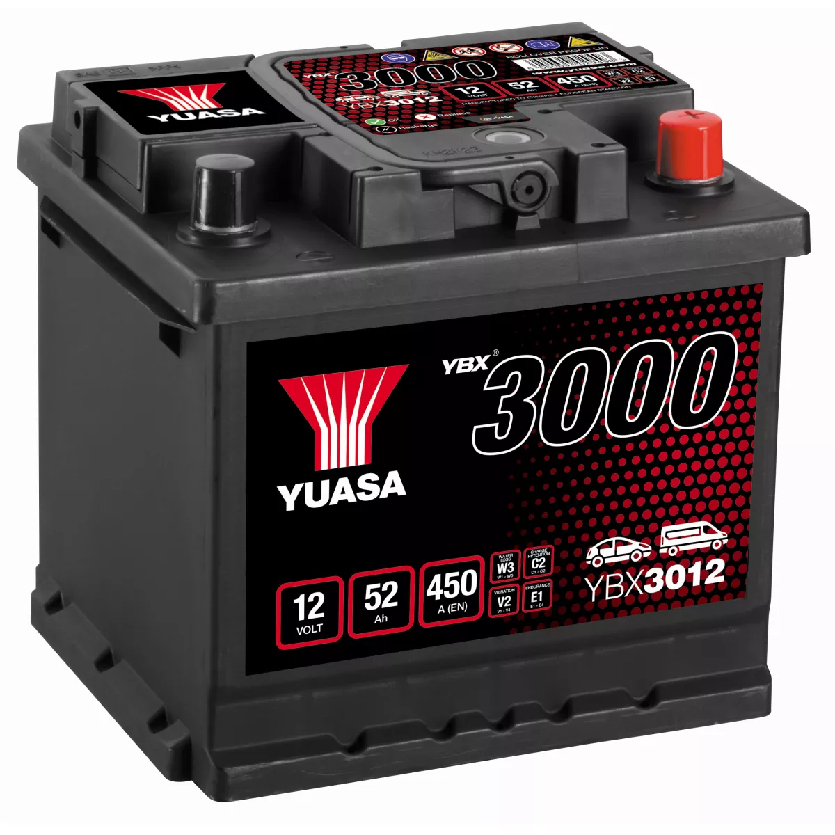 BATTERIE YUASA YBX3012 12V 52AH 450A - Batteries Auto, Voitures, 4x4 ...
