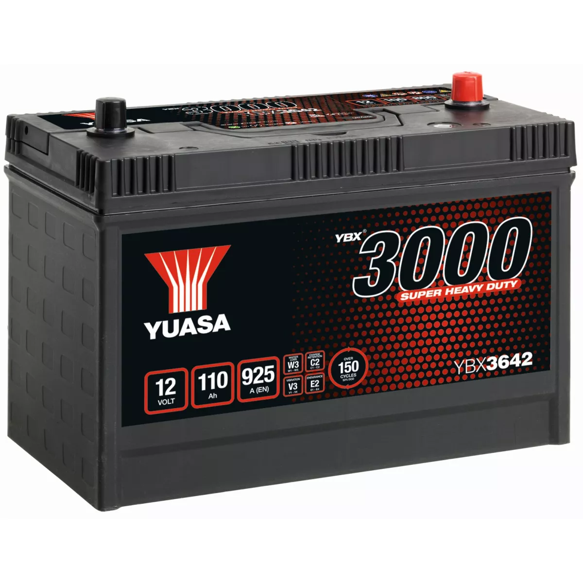 BATTERIE YUASA YBX3642 CARGO SUPER HEAVY DUTY 12V 110Ah 925A ...