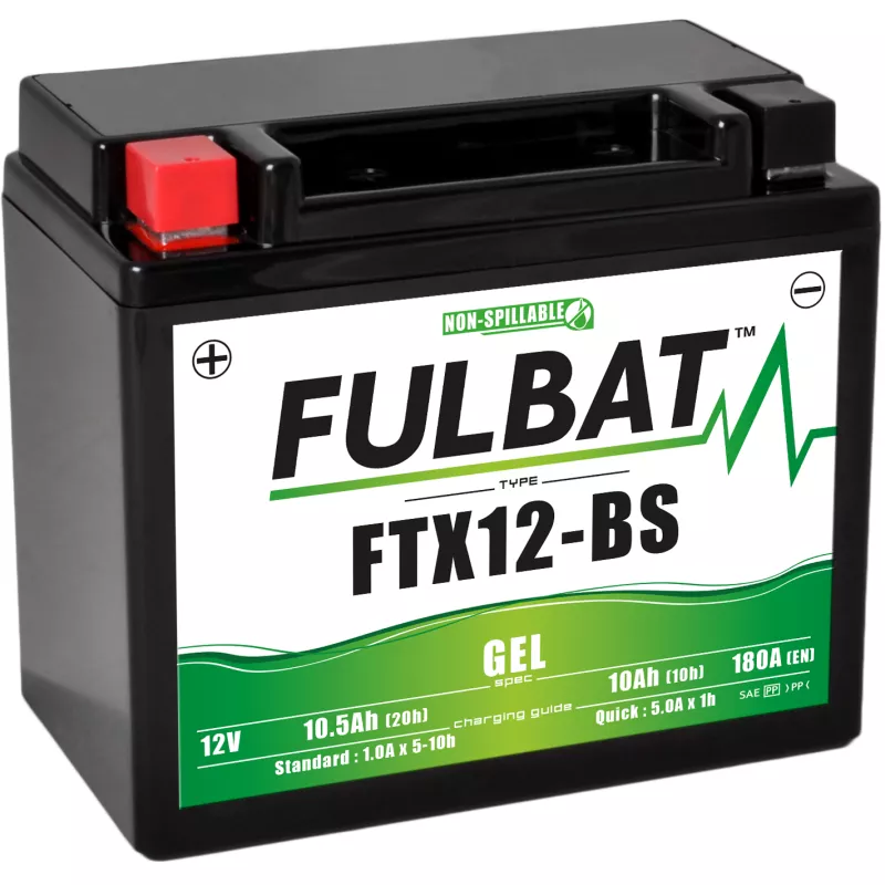 BATTERIE MOTO FULBAT GEL FTX12-BS / YTX12-BS 12V 10,5AH 180A ...