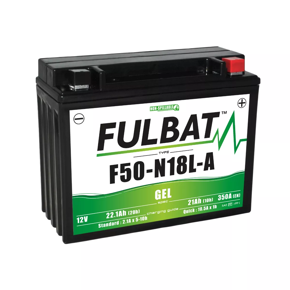 BATTERIE MOTO FULBAT GEL F50-N18L-A (12N18-3A) / Y50-N18L-A 12V 22,1AH ...
