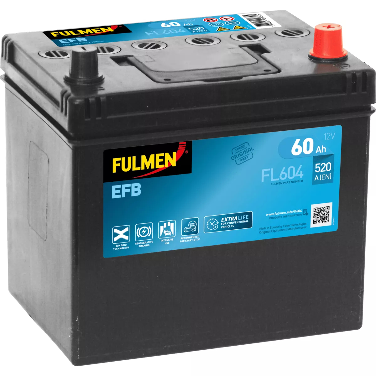 BATTERIE EFB FULMEN FL604 12V 60AH 520A - Batteries Auto, Voitures, 4x4 ...