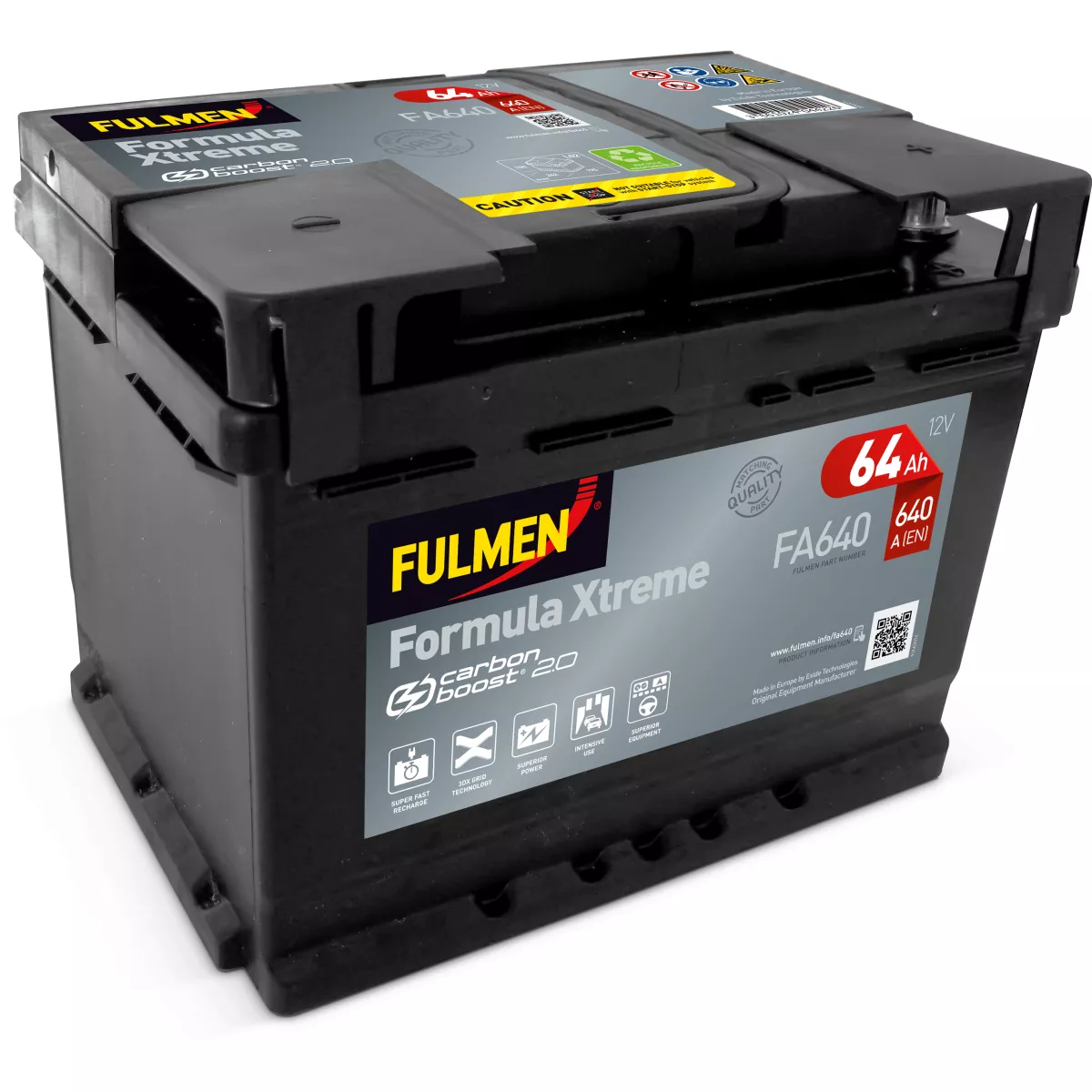 BATTERIE FULMEN FORMULA XTREME FA640 12V 64AH 640A - Batteries Auto ...