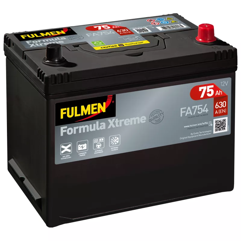 Batterie FULMEN FORMULA XTREME FA754 12V 75AH 630A - Batteries Auto ...