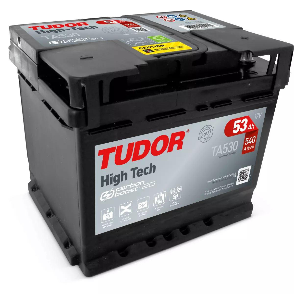 Batterie HIGH TECH TUDOR TA530 12V 53Ah 540A - Batteries Auto, Voitures ...