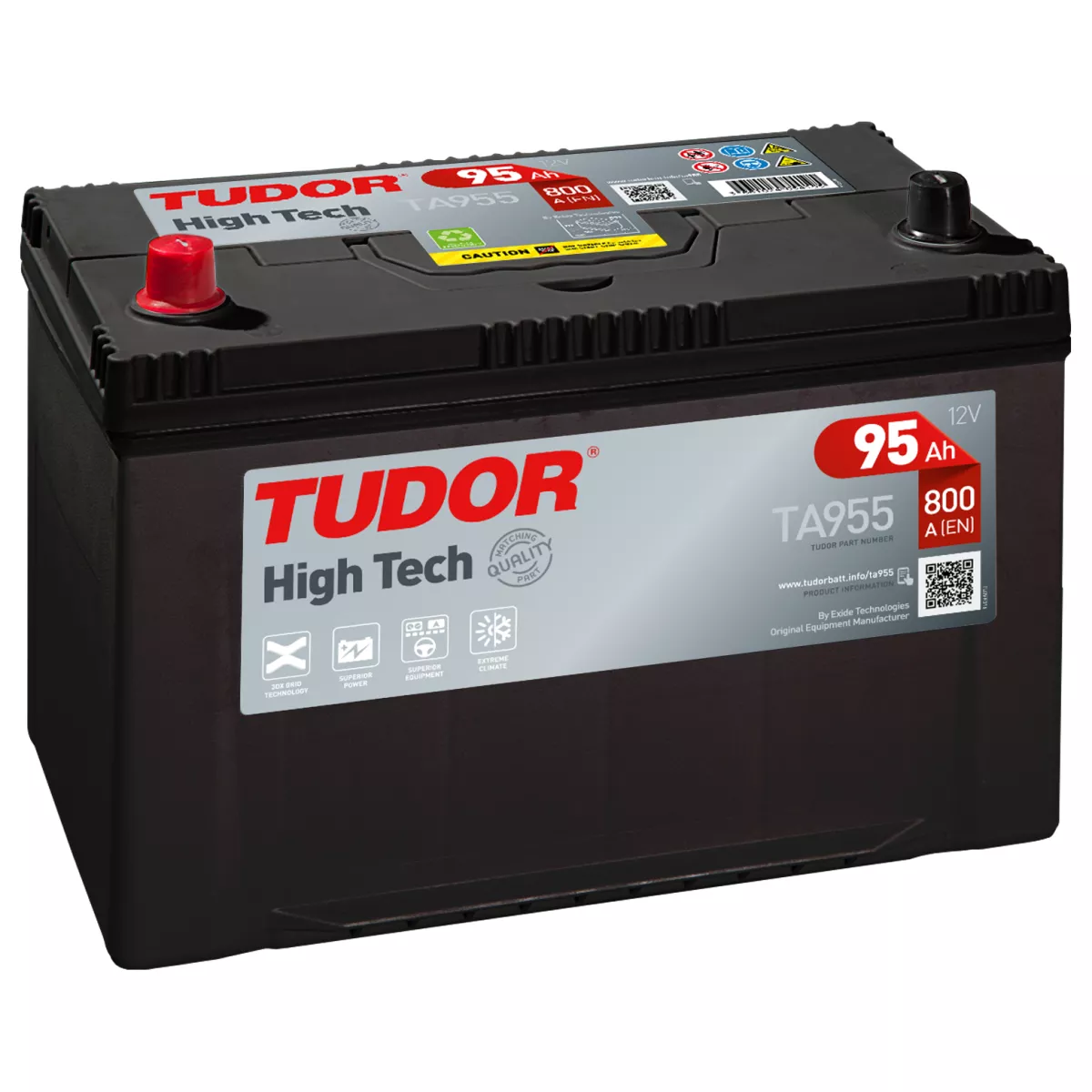 Batterie HIGH TECH TUDOR TA955 12V 95Ah 800A - Batteries Auto, Voitures ...