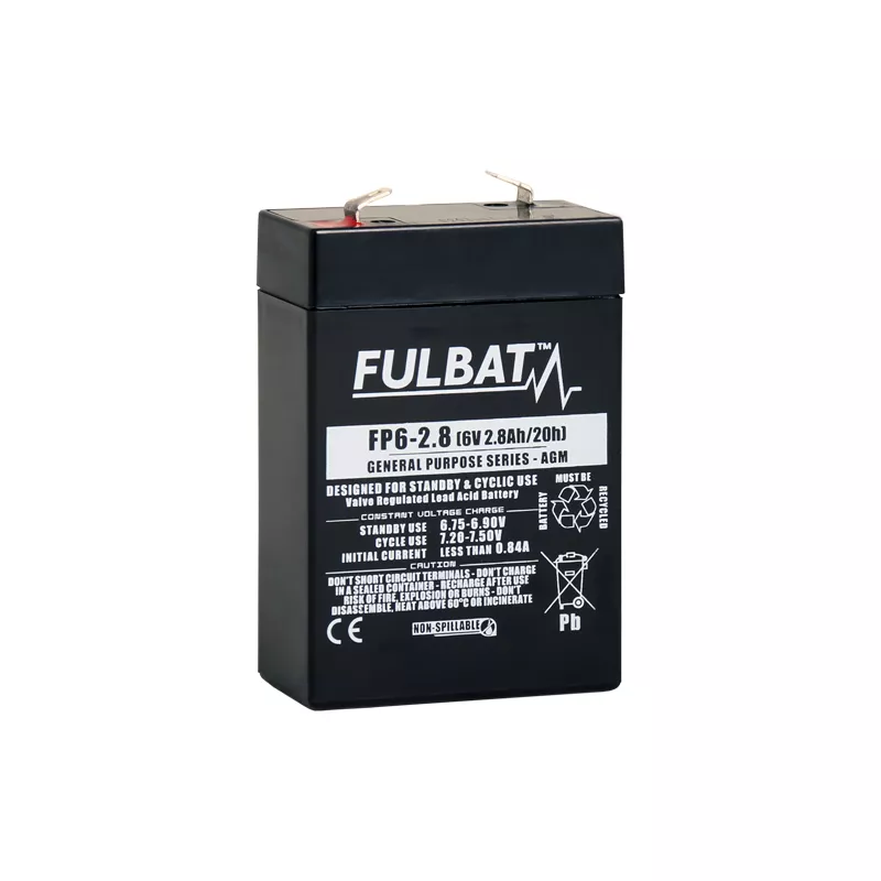 BATTERIE FULBAT FP6-2.8 6V 2,8AH - Batteries industrielles - BatterySet