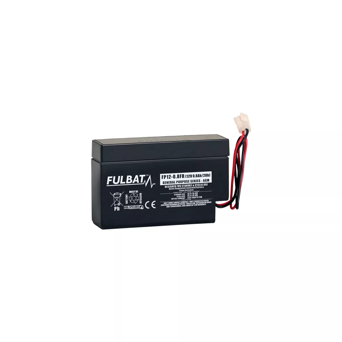 BATTERIE FULBAT FP12-0.8FR 12V 0,8AH - Batteries industrielles - BATTERYSET