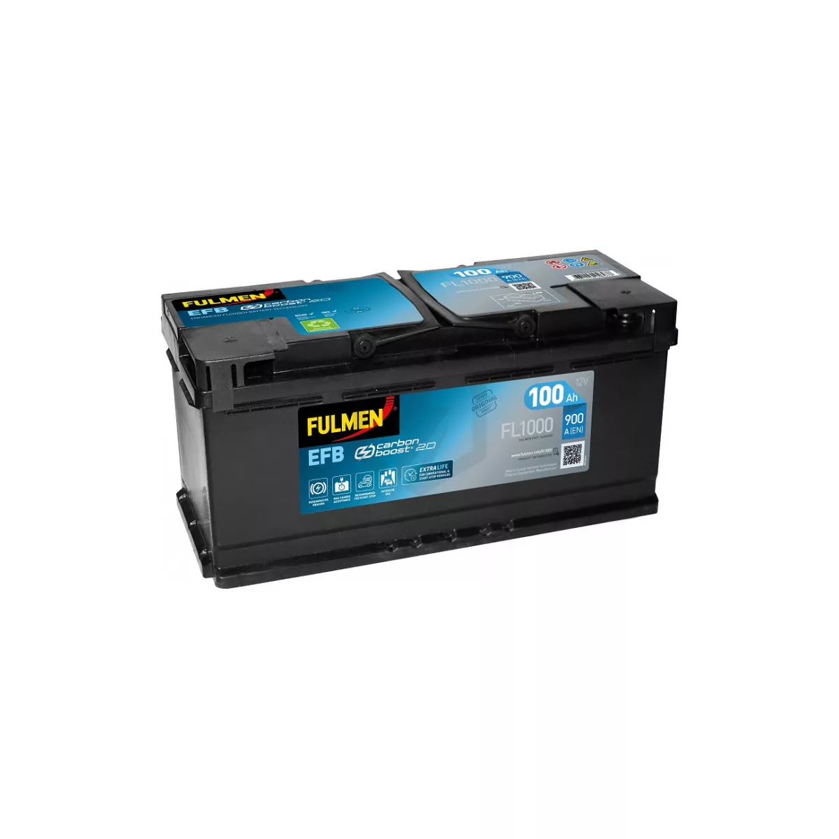 BATTERIE START-STOP EFB FULMEN FL1000 12V 100AH 900A - Batteries Auto ...