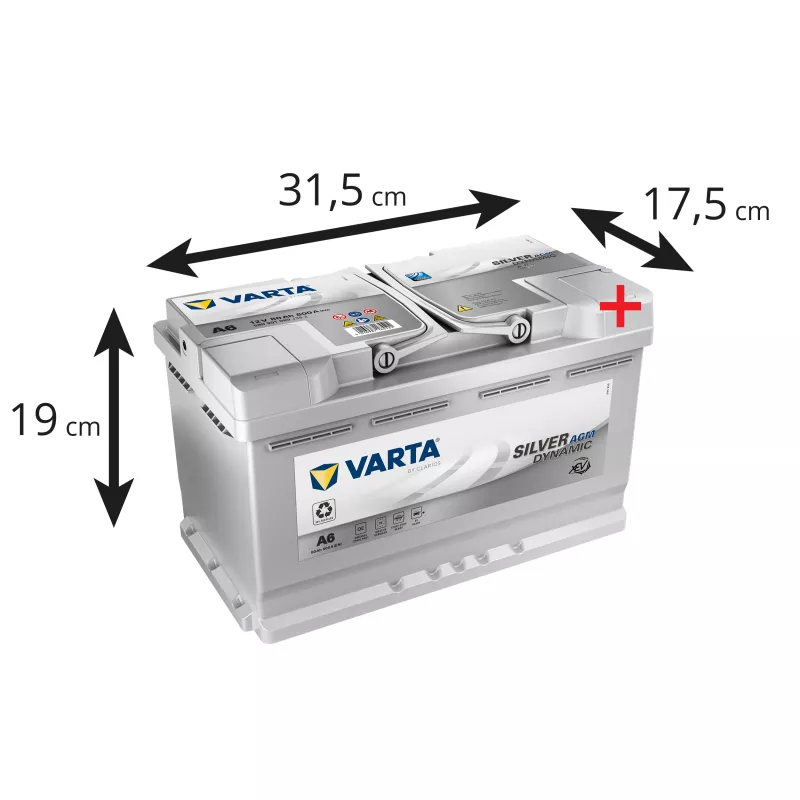 BATTERIE AUTO VARTA A6 SILVER DYNAMIC AGM XEV 12V 80AH 800A - Batteries ...