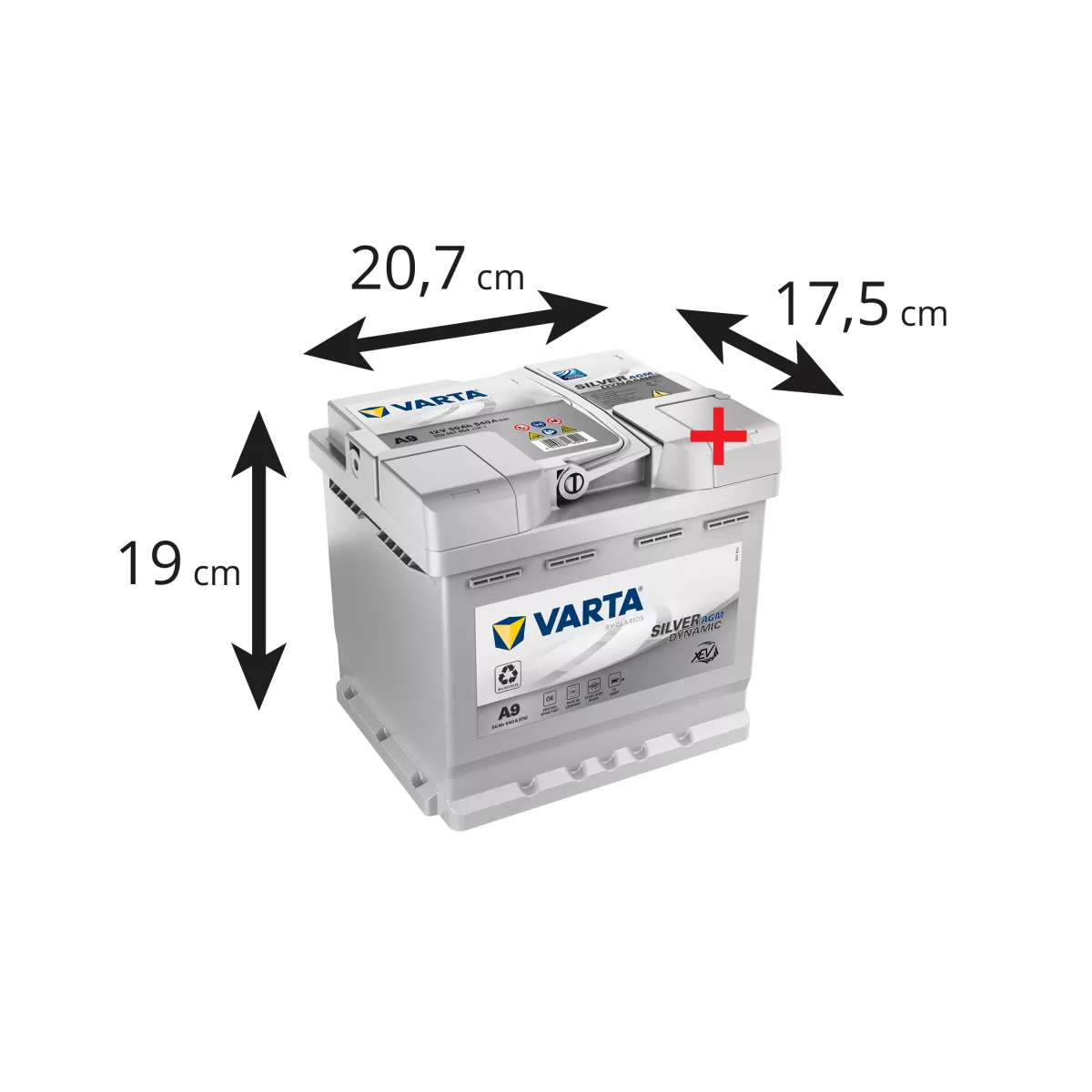 BATTERIE AUTO VARTA A9 SILVER DYNAMIC AGM XEV 12V 50AH 540A - Batteries ...