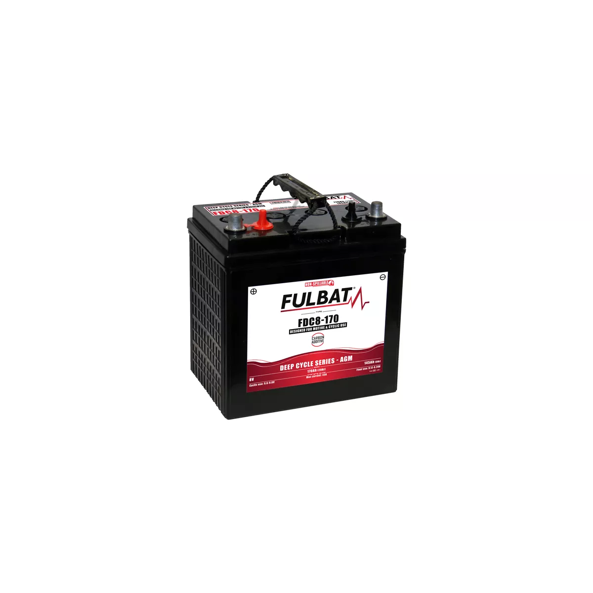 BATTERIE DEEP CYCLE AMG CARBONE FULBAT FDC8-170 8V 170AH - Batteries ...