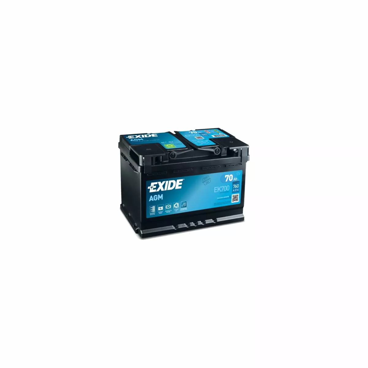 BATTERIE EXIDE START STOP AGM EK700 12V 70AH 760A - Batteries Auto ...