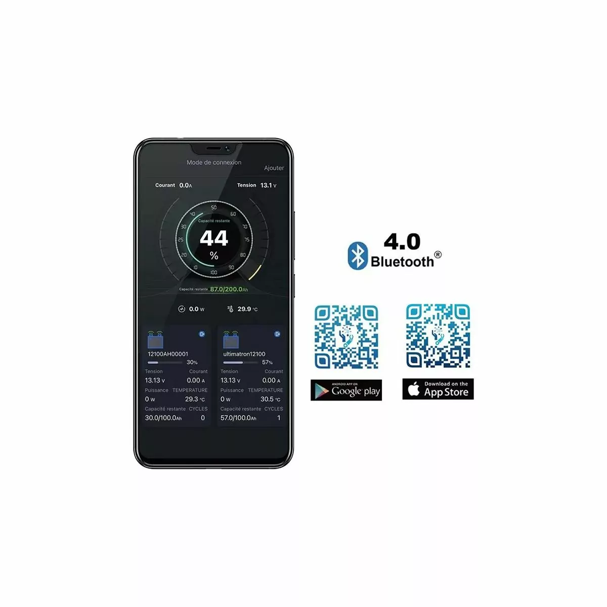 BATTERIE ULTIMATRON LIFEPO4 UBL-12-200 12,8V 200AH BLUETOOTH SMART BMS ...