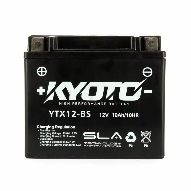 BATTERIE MOTO KYOTO SLA YTX12-BS 12V 10AH 130A - Batteries Motos ...