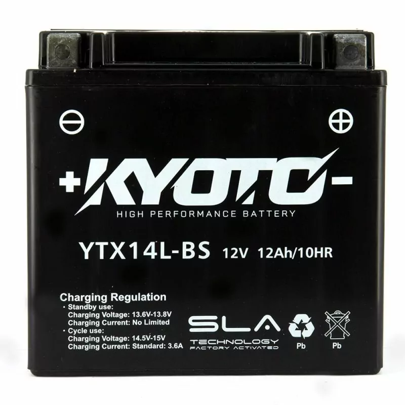 BATTERIE MOTO KYOTO YTX14L-BS 12V 12AH 200A - Batteries Motos, Scooters ...