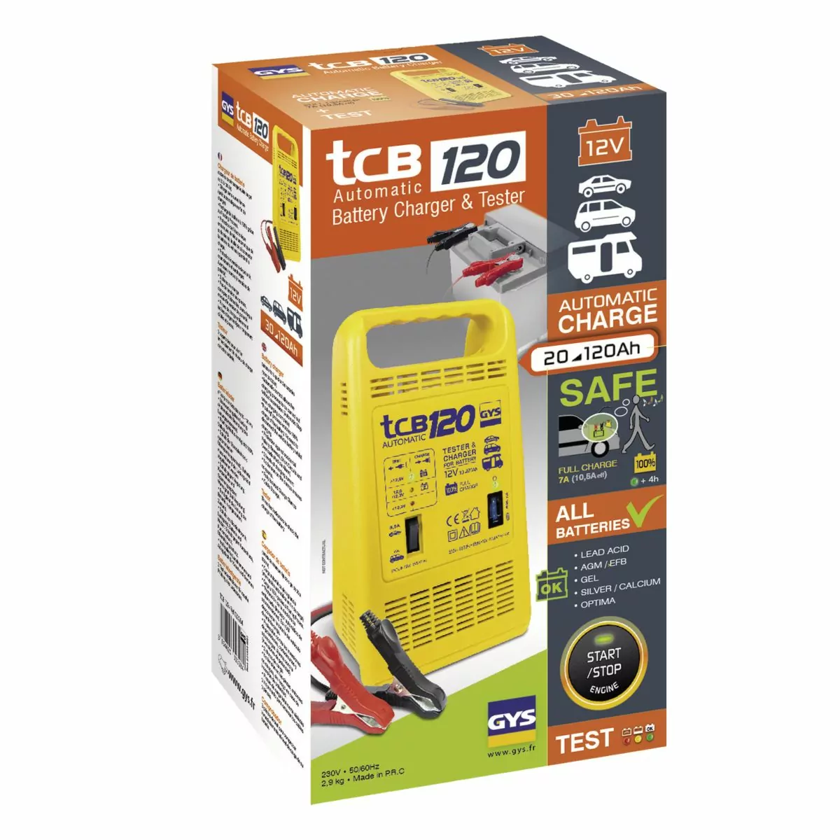 CHARGEUR DE BATTERIE AUTO GYS TCB 120 AUTOMATIC - Chargeurs - BatterySet