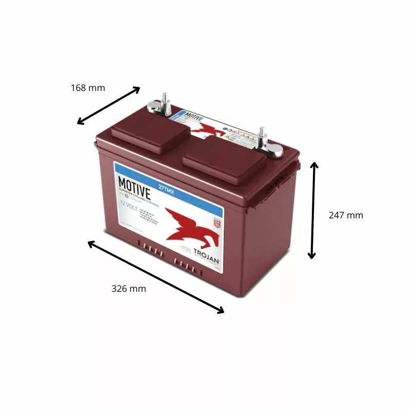BATTERIE TROJAN DEEP CYCLE 27TMX 12V - Batteries de traction Bateau ...