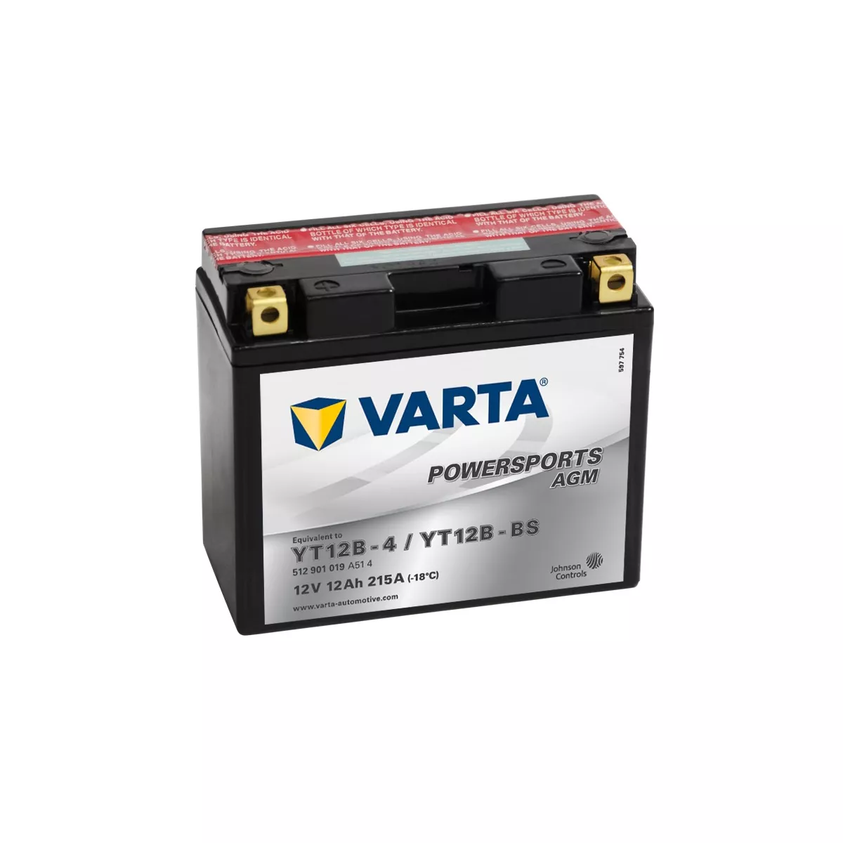 BATTERIE YT12B-BS VARTA AGM : Batterie moto, scooter, quad - BATTERYSET