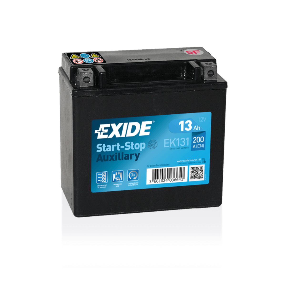 BATTERIE EXIDE START STOP AUXILIARY AGM EK131 12V 13AH 200A - Batteries ...