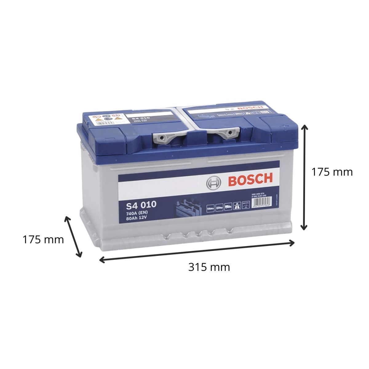 BATTERIE BOSCH S4010 12V 80AH 740A(EN) LB4 - Batteries Auto, Voitures ...